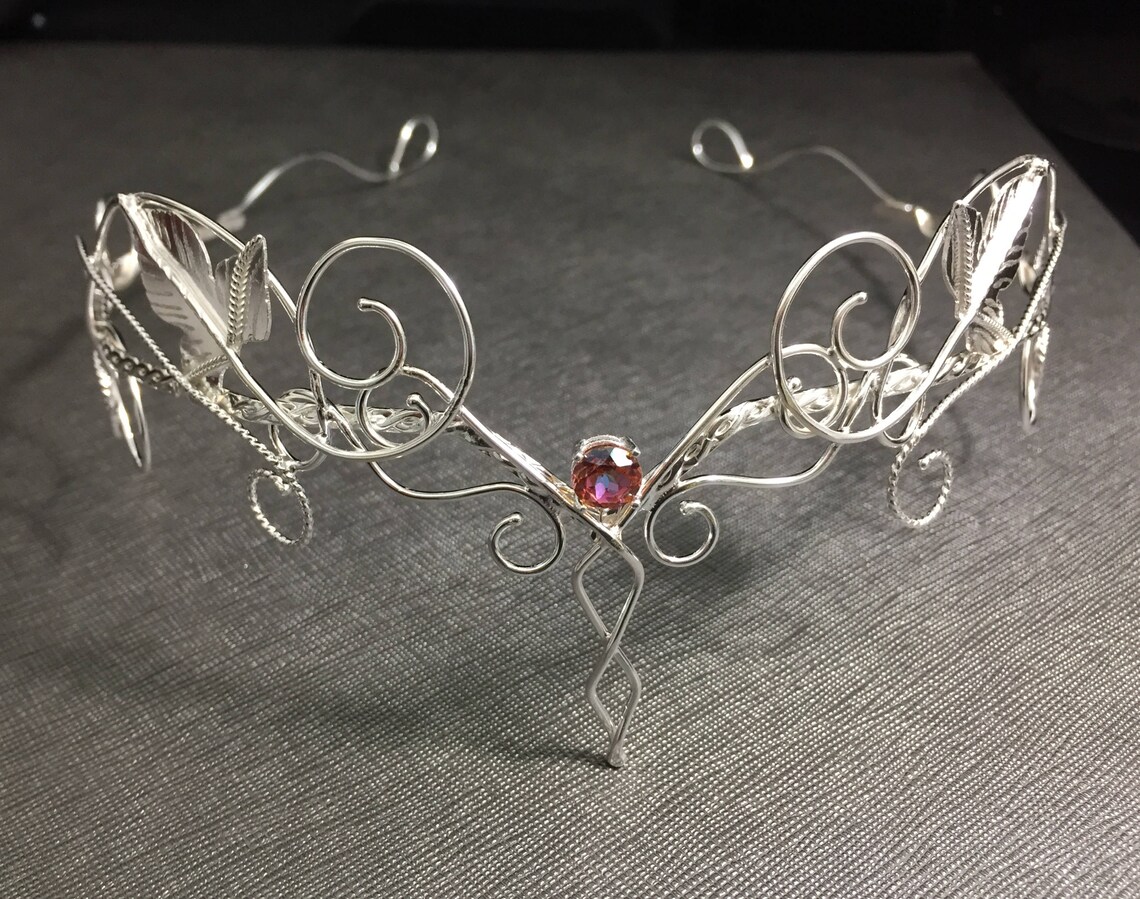 Círculos Zafiro Esmeralda del Bosque Tiara Plata de Ley | Etsy