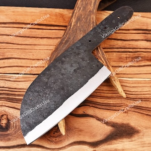 1095 High Carbon Steel Cleaver Chef Knife Blank Blade, Handmade Chef ...