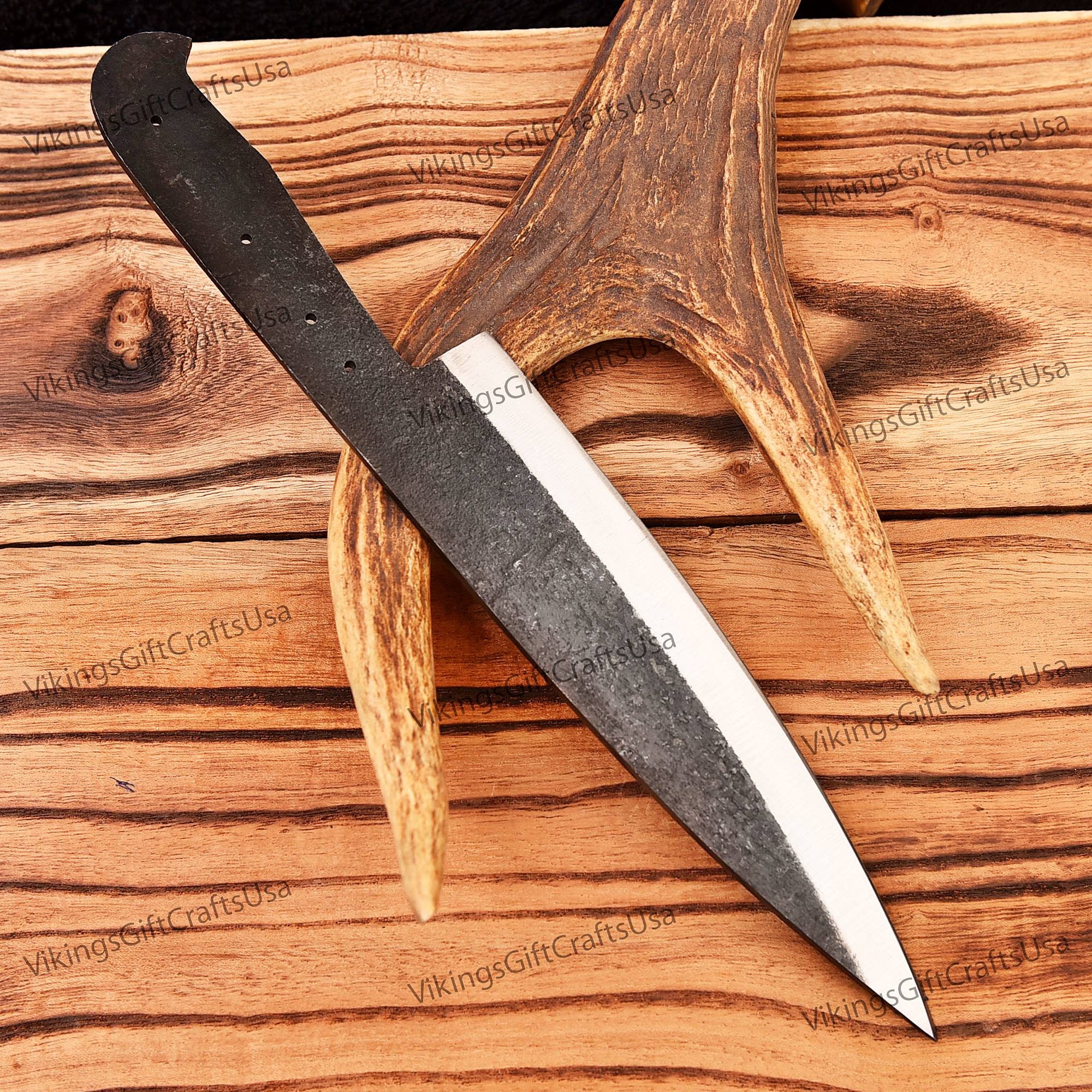 Hand Forged Kitchen Knife Blank Blade, Handmade 1095 Steel Blank Blade ...