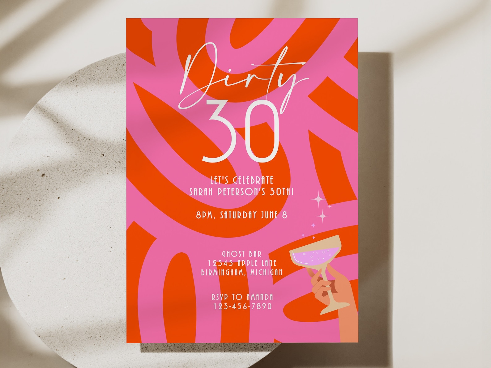 Editable 30th Birthday Invite Dirty Thirty Mobile Invite 30th Birthday ...