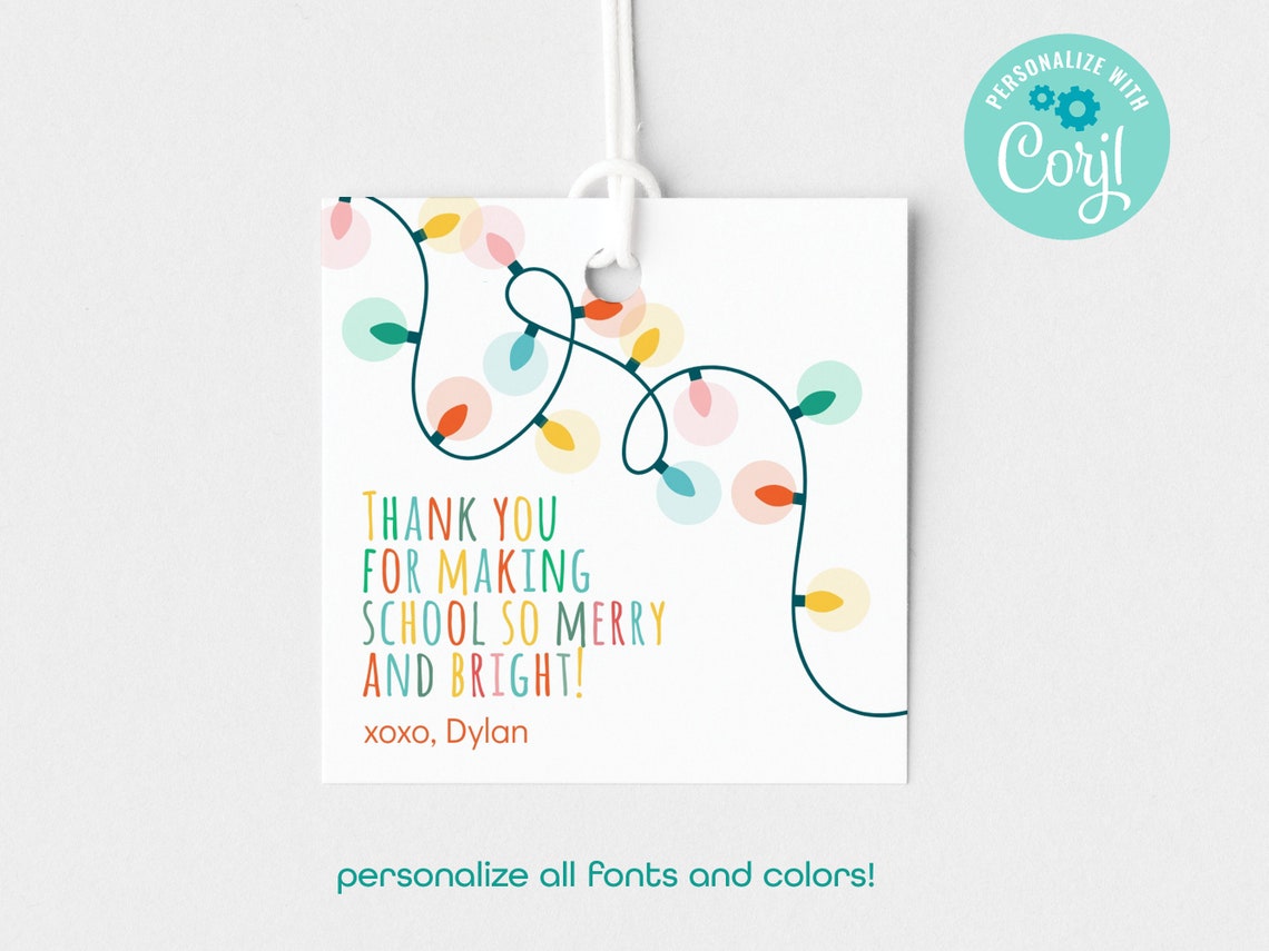 Printable Christmas Gift Tag | Teacher Christmas Gift Tags | Editable ...