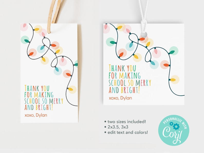 Editable Teacher Christmas Gift Tag: Teacher Appreciation (digital Download) - Etsy