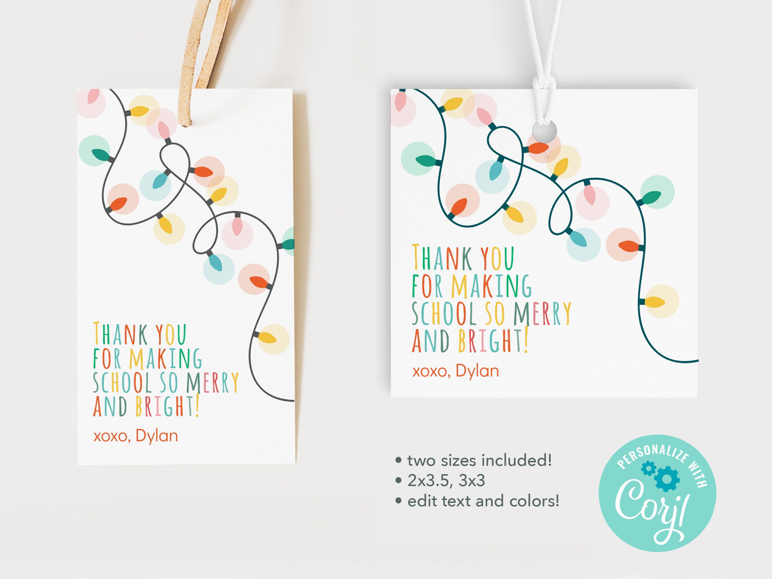 Printable Christmas Gift Tag | Teacher Christmas Gift Tags | Editable ...