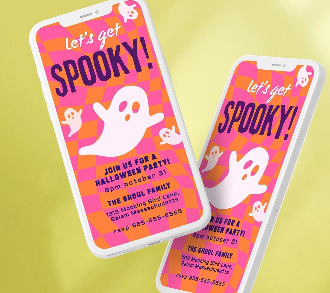 Editable "let's Get Spooky" Halloween Party Invitation, Mobile ...