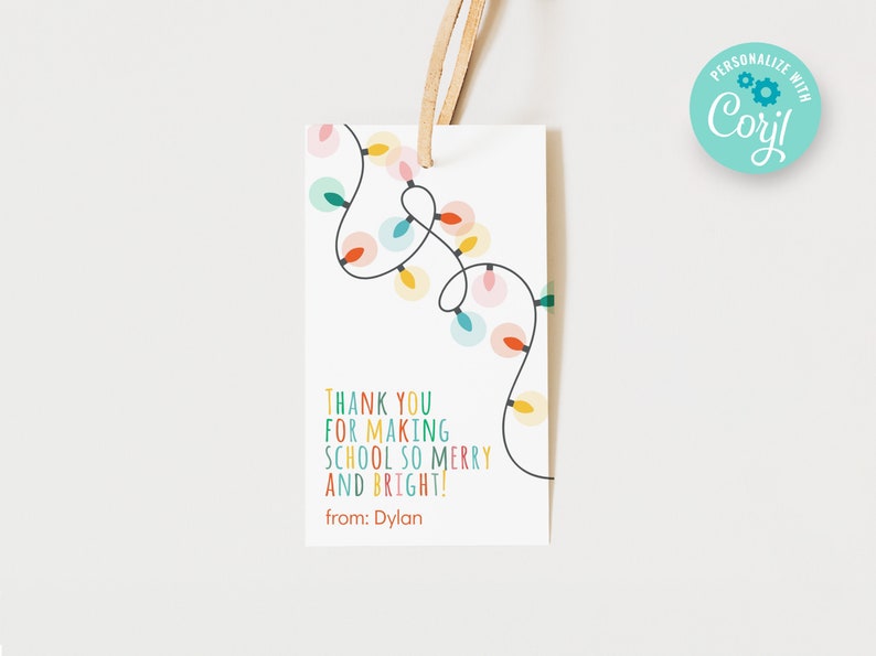 Printable Christmas Gift Tag | Teacher Christmas Gift Tags | Editable ...