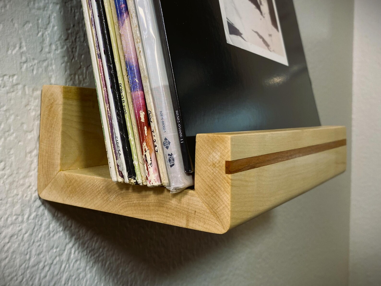 Handmade Mid-century Walnut Vinyl Record Shelf With Optional Inlay ...