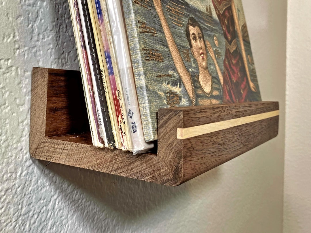 Handmade Mid-century Walnut Vinyl Record Shelf With Optional Inlay ...