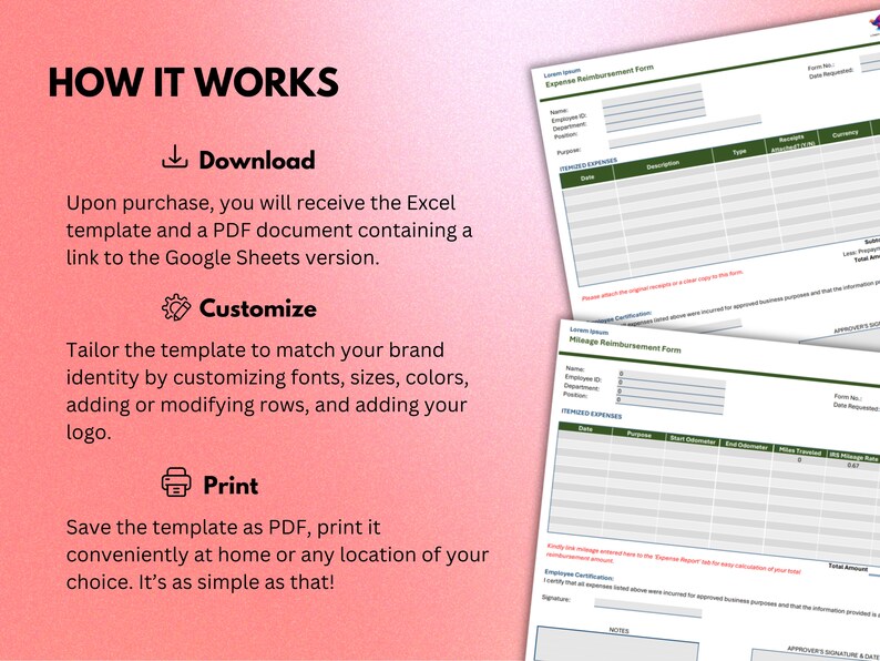 Expense Report Form Template | Editable Excel Spreadsheet Expense ...