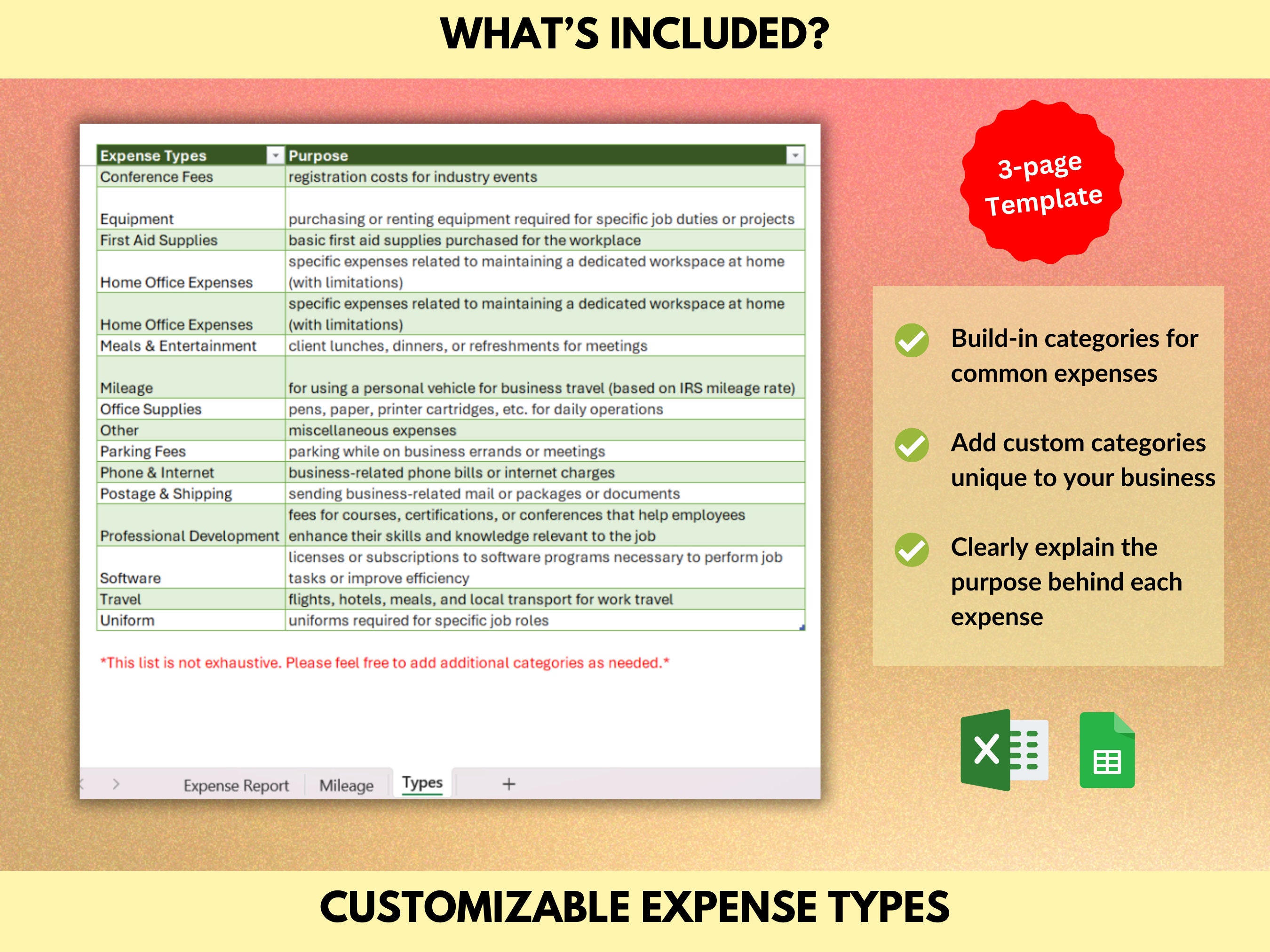 Expense Report Form Template Editable Excel Spreadsheet Expense ...