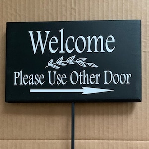 Please Use Front Door Sign With Arrow Welcome Entry Door Directional ...