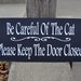 Be Careful of Cat Door Sign or Entrance Wall Plaque Gift for Cat Owner ...