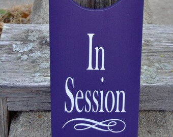 In Session Wood Vinyl Door Knob Hanger Sign Indoor Business | Etsy
