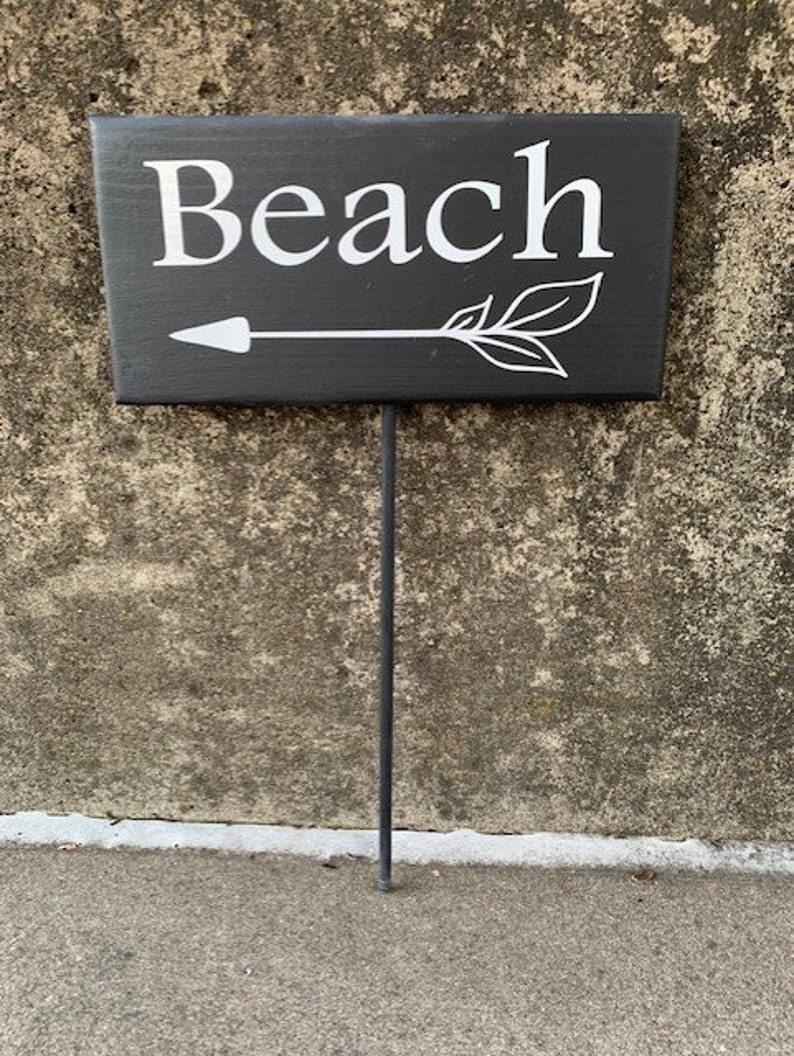 Salon Directional Arrow Wood Vinyl Stake Sign Beauty Salon - Etsy