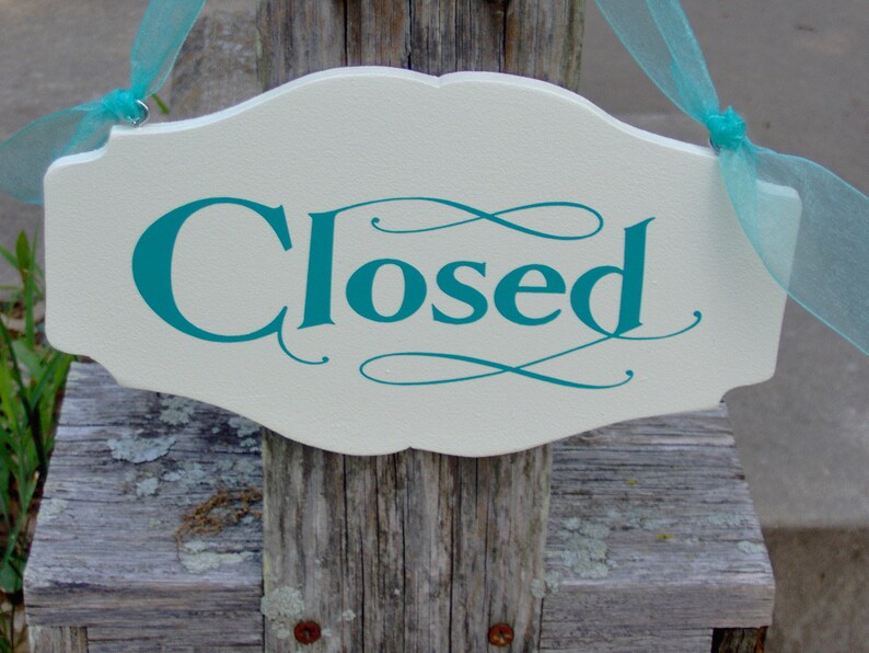 Open Closed Wood Vinyl Sign Two Sided Sign Store Shop Beauty - Etsy