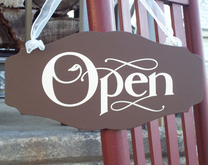 Retail Store Open Closed Wood Vinyl Sign Everyday Front Door Two Sided ...