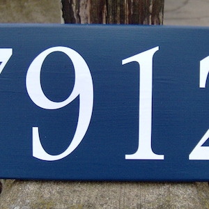 House Number Sign Wood Vinyl Sign Navy Blue Street Signs Wall - Etsy