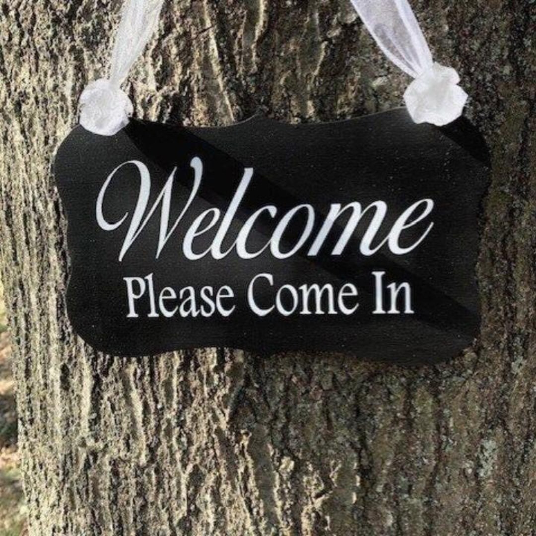 Welcome Entry Please Come in Sign Wood Vinyl Signage for Home or ...
