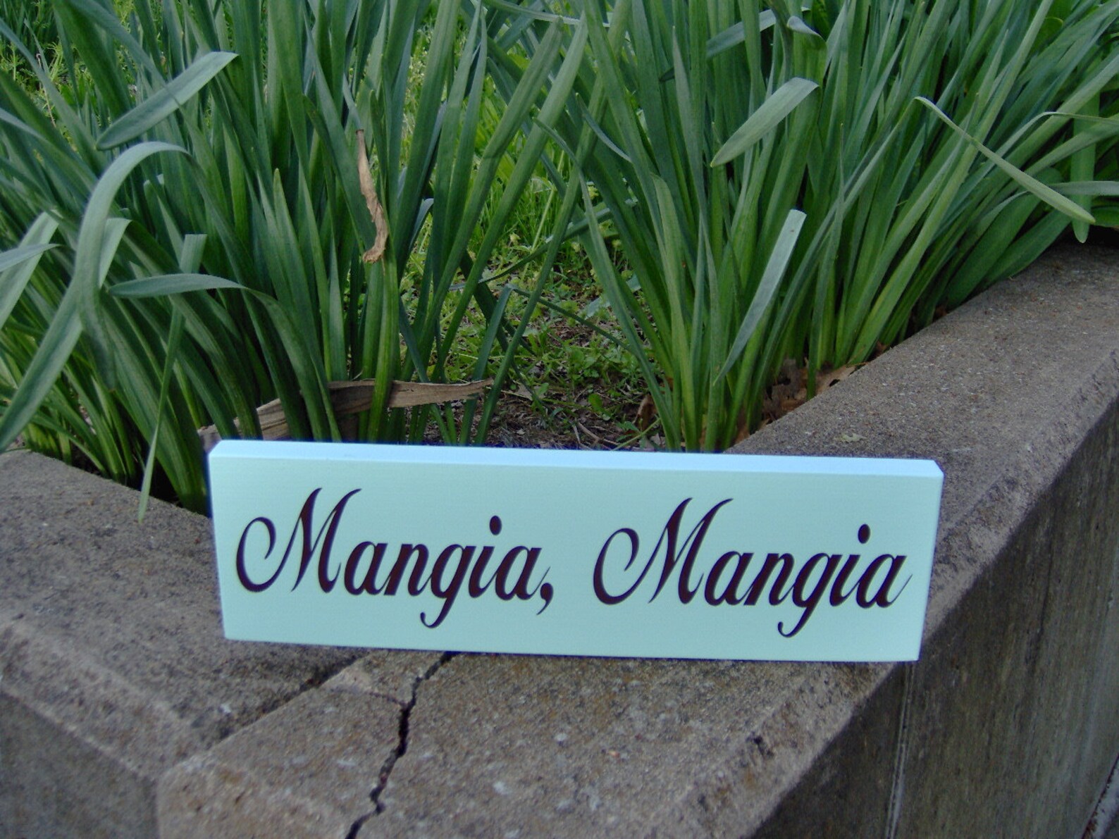 Mangia Mangia Wood Vinyl Sign Italian Tuscan Kitchen Eat Decor | Etsy