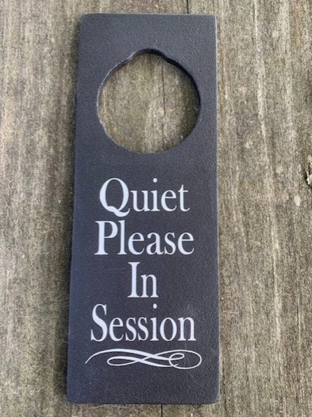 Door Hanger Sign Quiet Please in Session Wood Vinyl Interior - Etsy