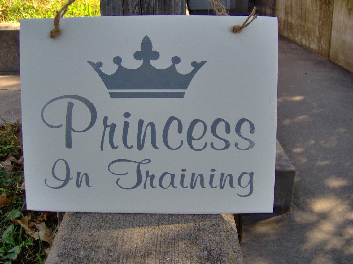 Princess in Training Wood Vinyl Sign Crown Little Girl Kid | Etsy