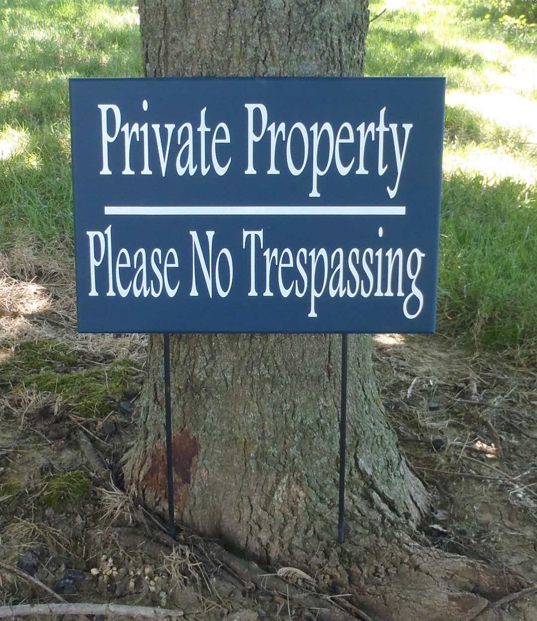 Front Lawn Sign Private Property Please No Trespassing Wood Vinyl Yard ...