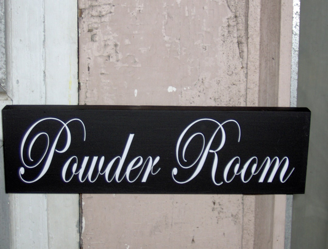 Bathroom Sign Powder Room Sign Wood Sign Vinyl Sign - Etsy