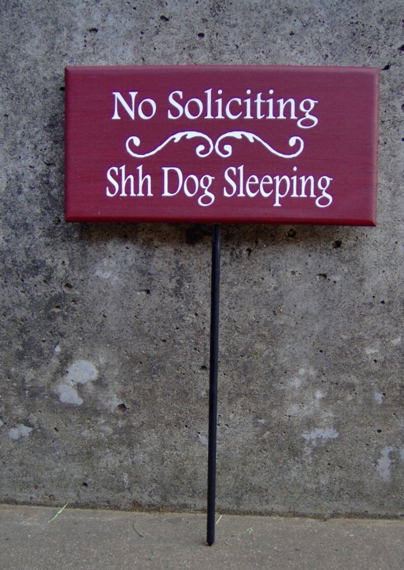 No Soliciting Sign for Home Shh Dogs Sleeping Wood Signs Vinyl | Etsy