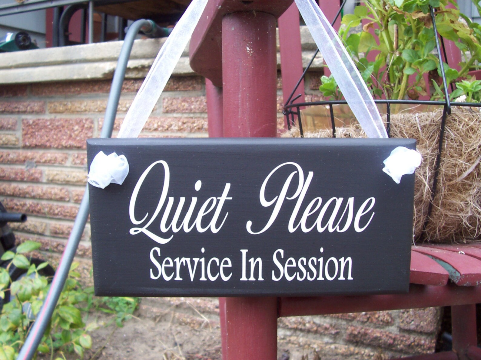 Quiet Please Service In Session Wood Sign Vinyl Door Plaque | Etsy