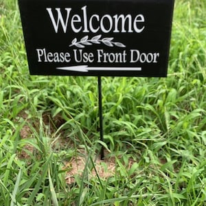 Please Use Front Door Sign With Arrow Welcome Entry Door Directional ...