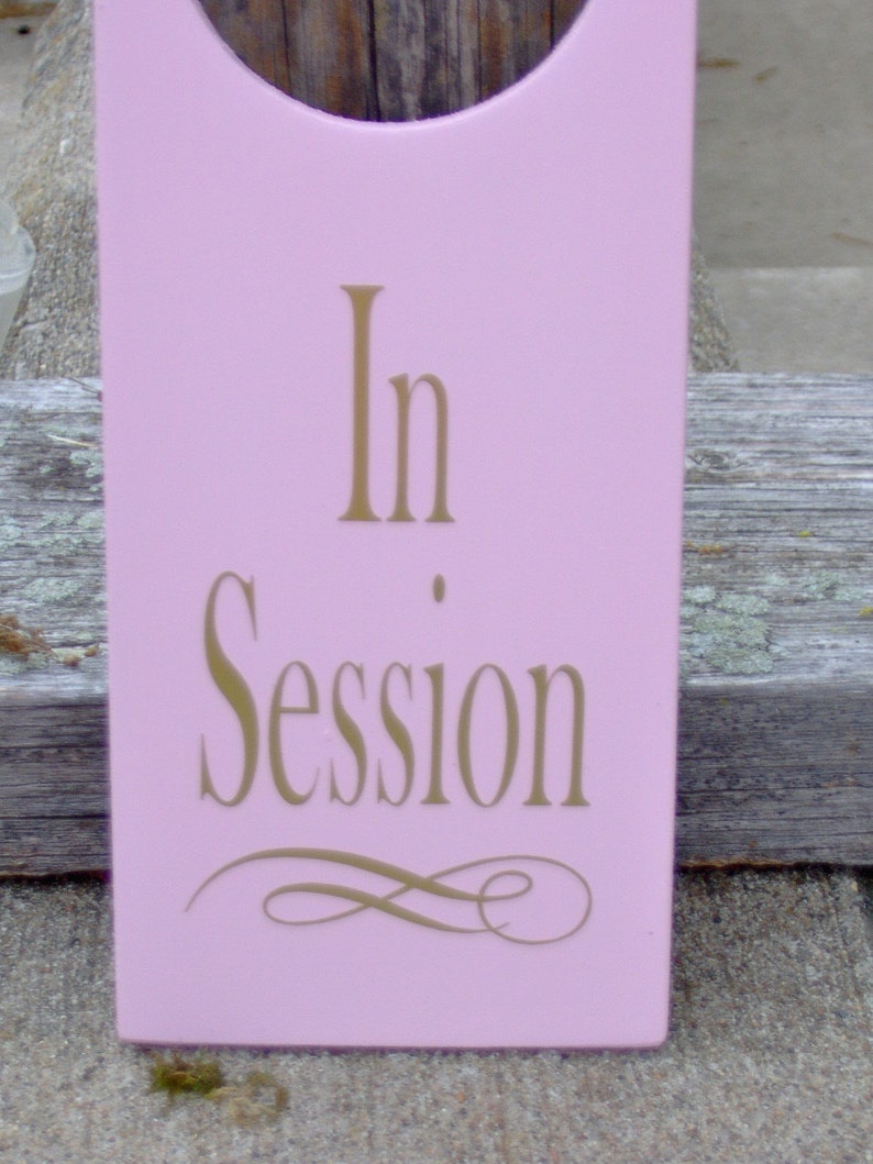 In Session Sign Door Knob Hanger Wood Vinyl Sign Door Handle - Etsy