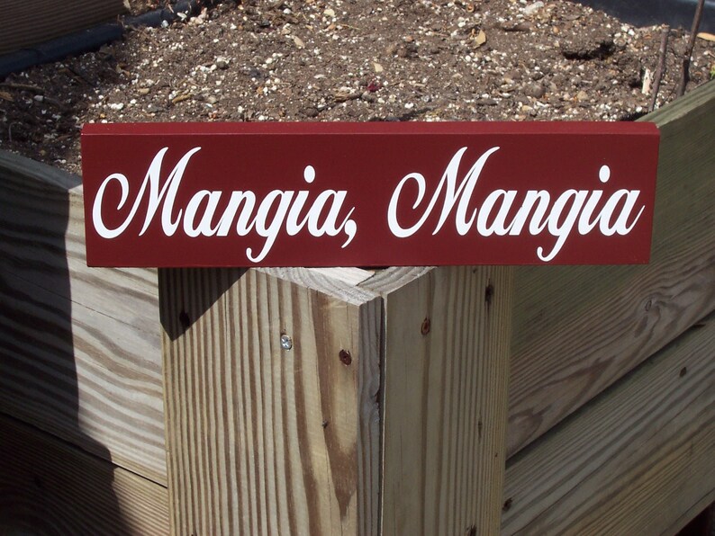 Italian Kitchen Sign Mangia Mangia Wood Vinyl Sign Eat Eat - Etsy