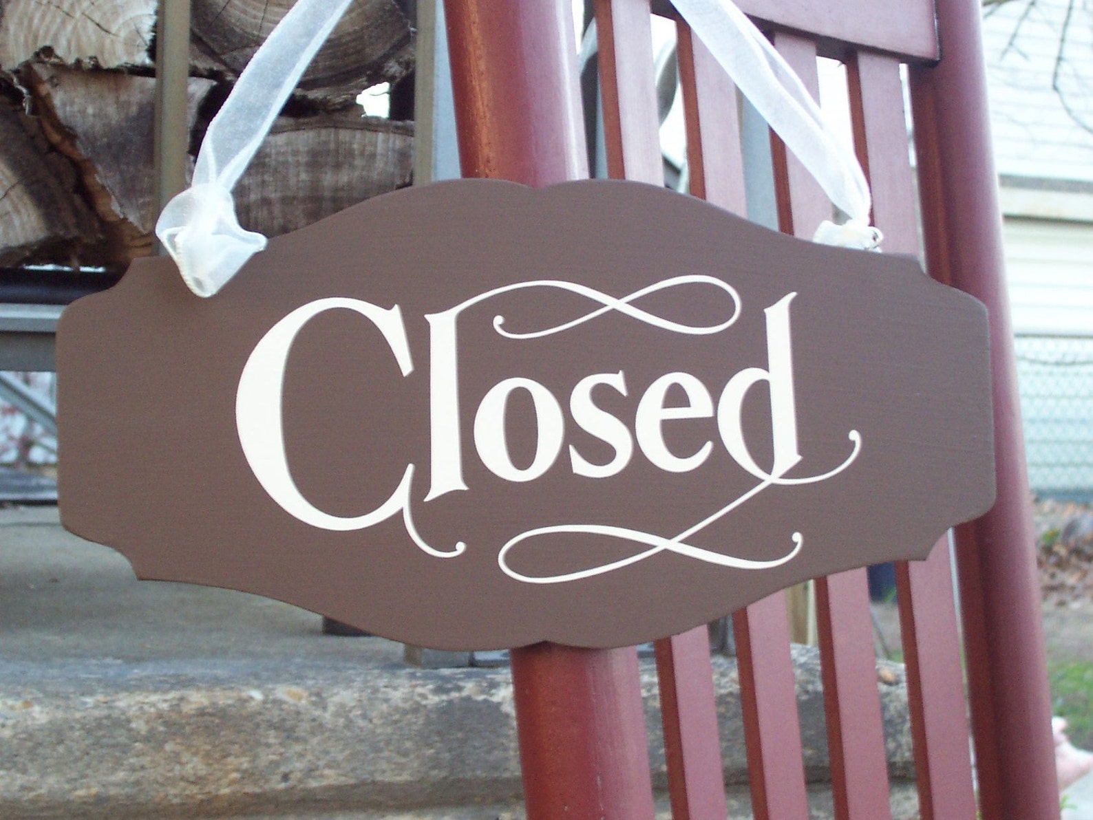 Retail Store Open Closed Wood Vinyl Sign Everyday Front Door - Etsy