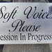Soft Voices Please Session in Progress Wood Vinyl Sign Beauty Salon ...