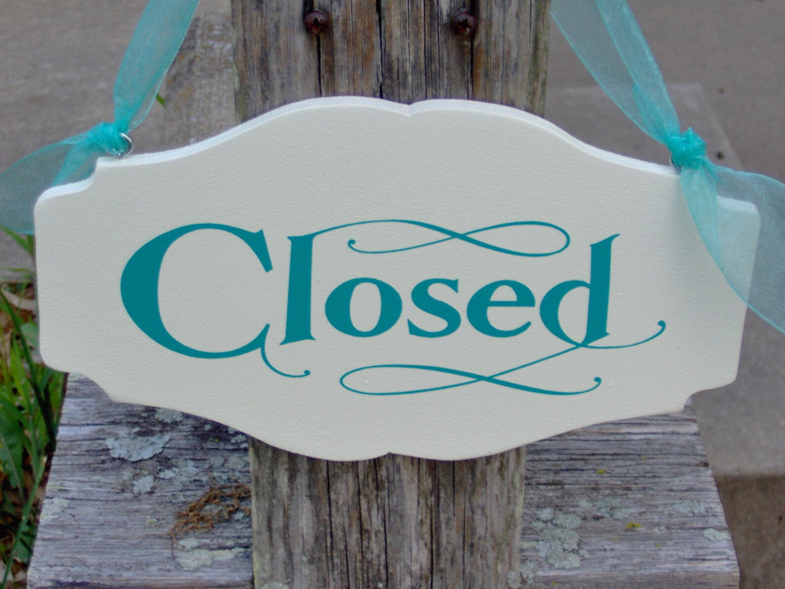 Open Closed Wood Vinyl Sign Two Sided Sign Store Shop Beauty - Etsy