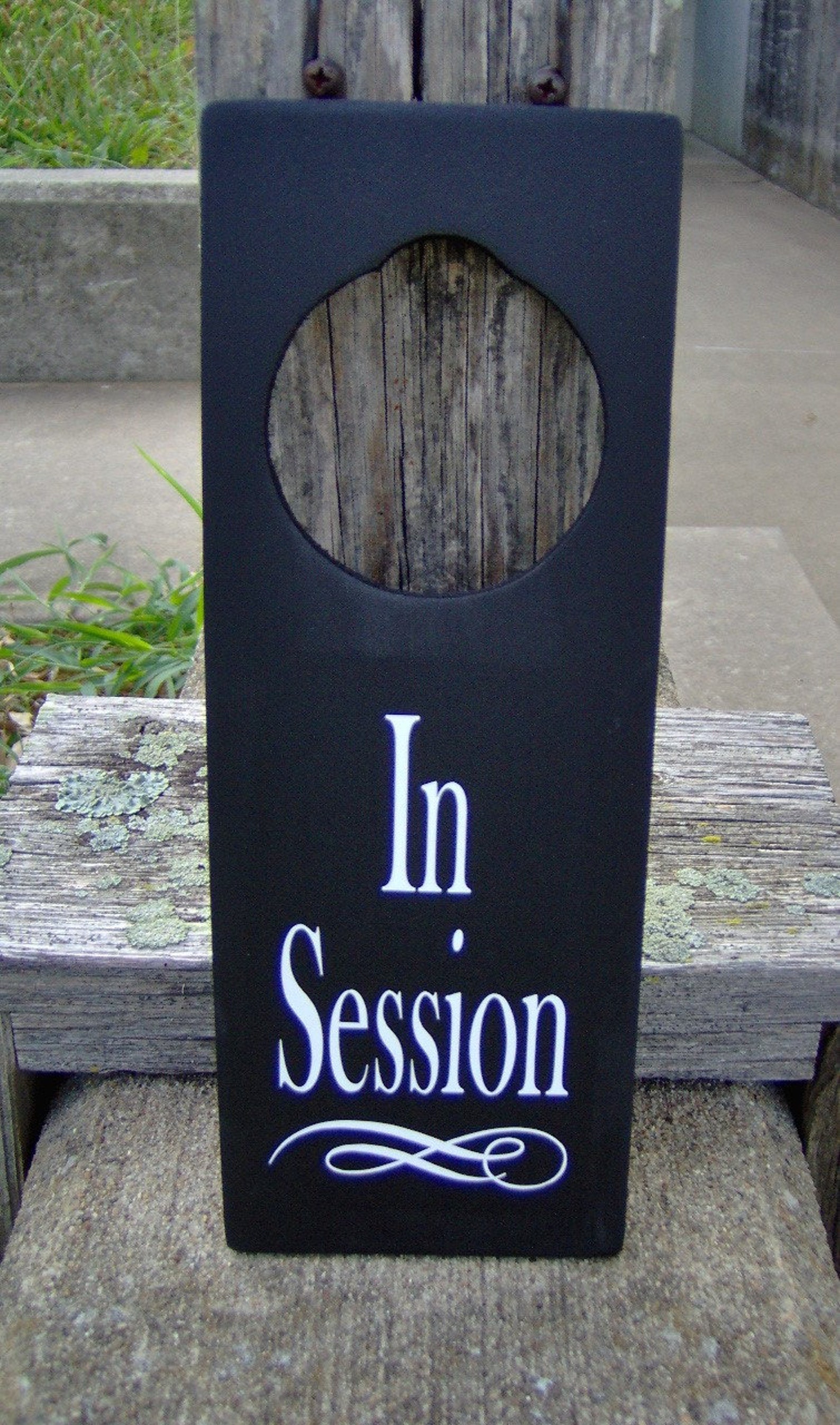 In Session Sign Hanger Wood Vinyl Sign Hanging Door Knob - Etsy