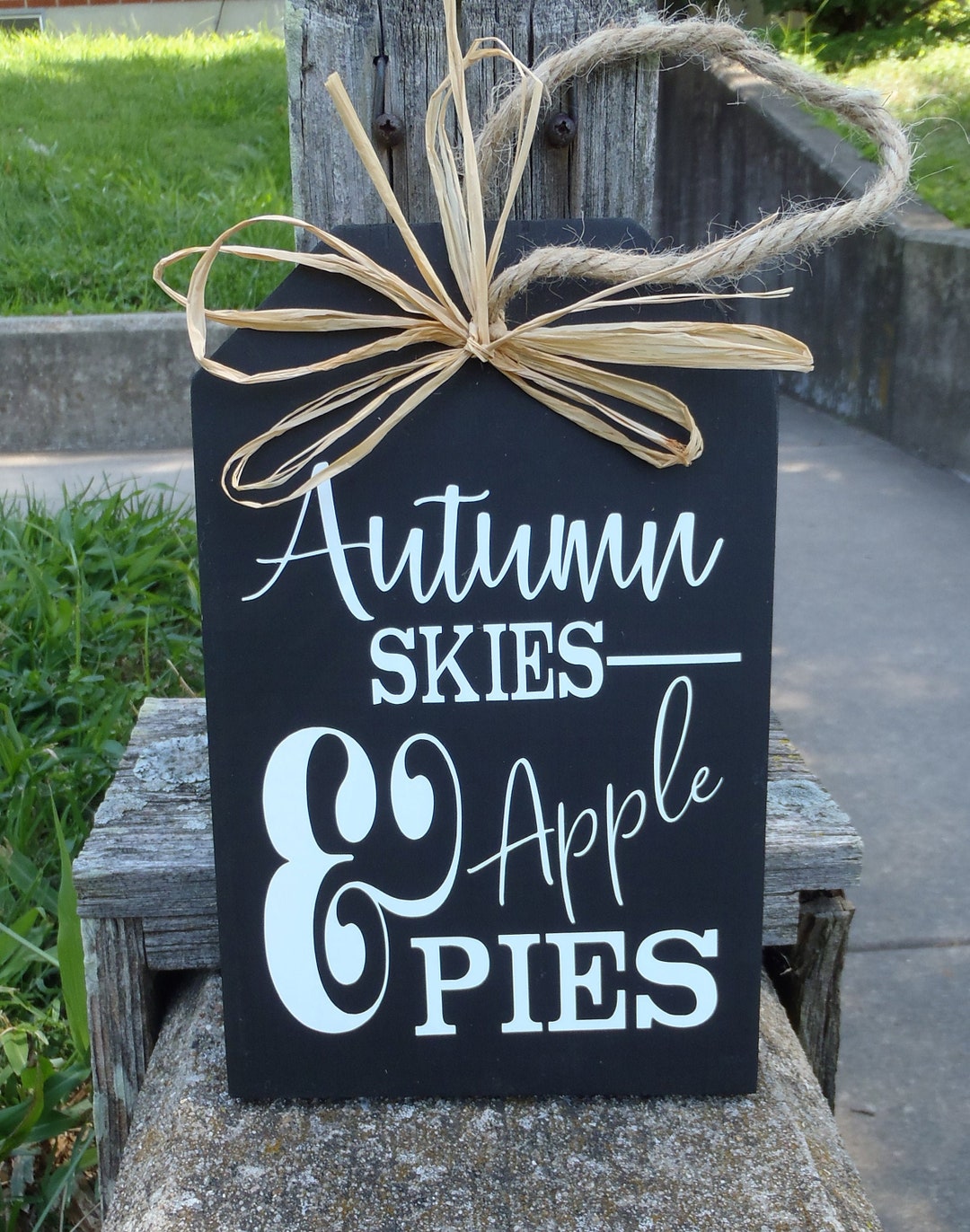 Autumn Skies Pumpkin Pies Fall Harvest Wood Tag Door Hanger Signs for ...