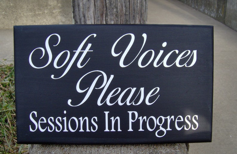 Soft Voices Please Service in Progress Wood Vinyl Sign Massage | Etsy