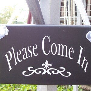 Please Come in Wood Vinyl Sign Open Welcome Sign Office Supply Business ...