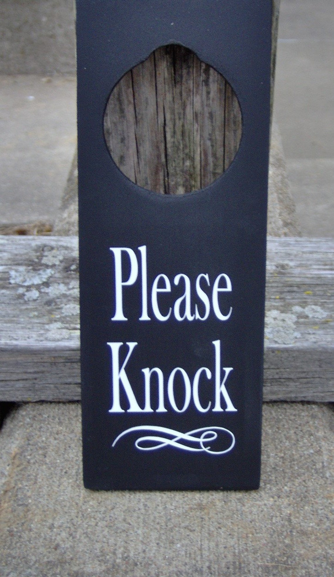 Please Knock Signs Wood Sign Vinyl Door Knob Hanger Health | Etsy