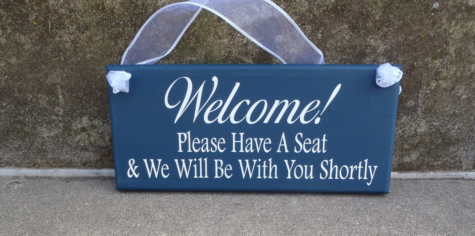 Welcome Please Have Seat Be With Shortly Wood Sign Vinyl Sign | Etsy
