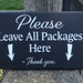 Directional Door Sign Please Leave Packages Here With Arrows - Etsy