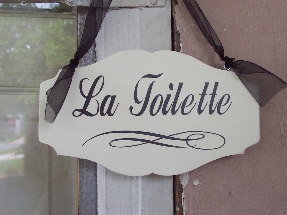 La Toilette Sign Wood Vinyl Sign French Country Style Sign for - Etsy