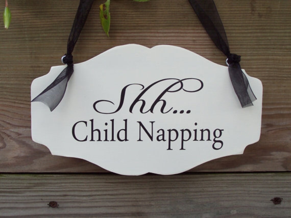 Shh Child Napping Sign Wood Vinyl Sign Bedroom Sign Door - Etsy