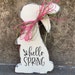 Hello Spring Door Hanger Bunny Rabbit Distressed Wood Vinyl Sign for ...
