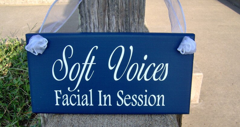 Soft Voices Facial in Session Sign Wood Sign Vinyl Door Signs - Etsy