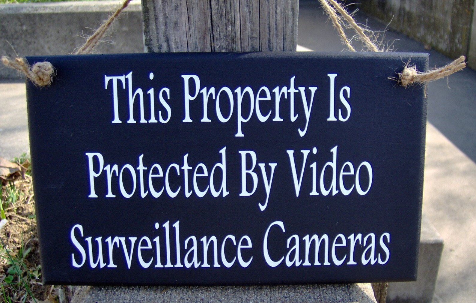 Property Protected Video Surveillance Cameras Wood Vinyl Sign - Etsy