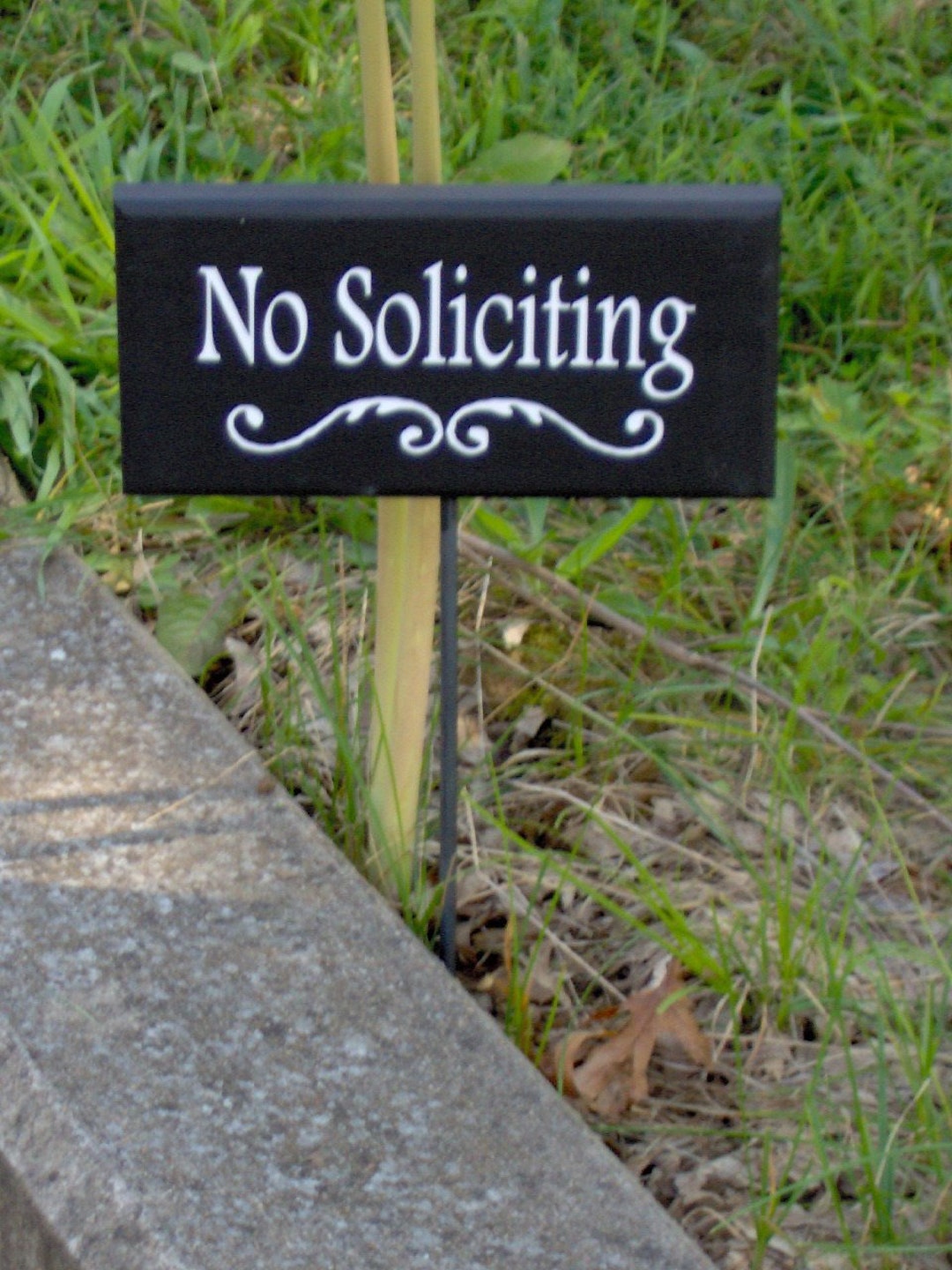 No Soliciting Yard Sign Wood Sign Outdoor Sign Wooden Vinyl Stake Sign ...