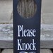 Please Knock Signs Wood Sign Vinyl Door Knob Hanger Health Wellness ...