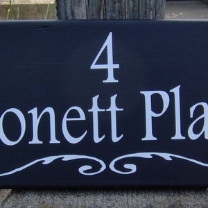 House Number Street Address Wood Vinyl Sign Street Name Outdoor Garage ...