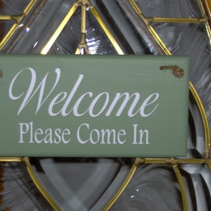 Everyday Entrance Sign Welcome Please Come in Sign Wood Vinyl Welcome ...